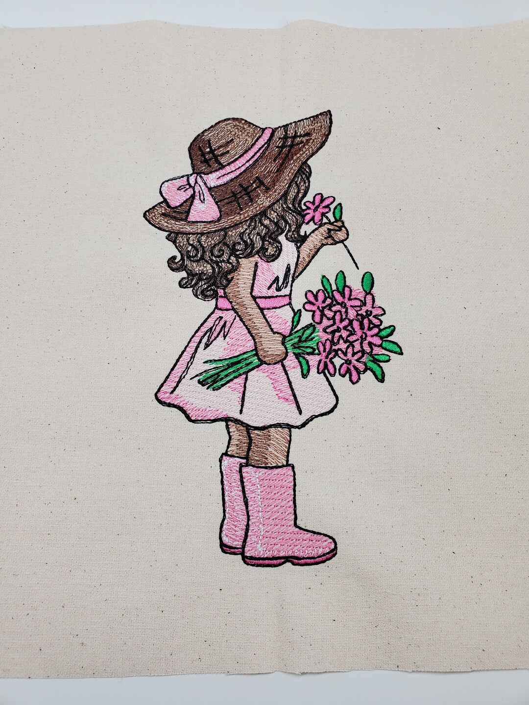 Little Girl Embroidery Panel - Quilting Panel - Embroidery Panels ...