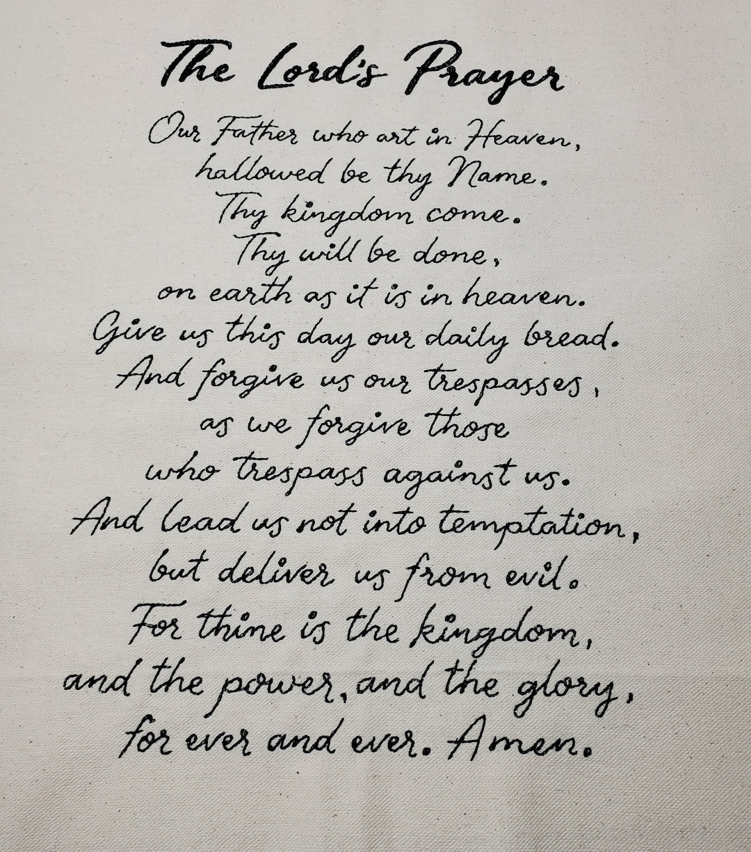 The Lord's Prayer Embroidery Panel - Our Father Wall Hanging - Bible ...