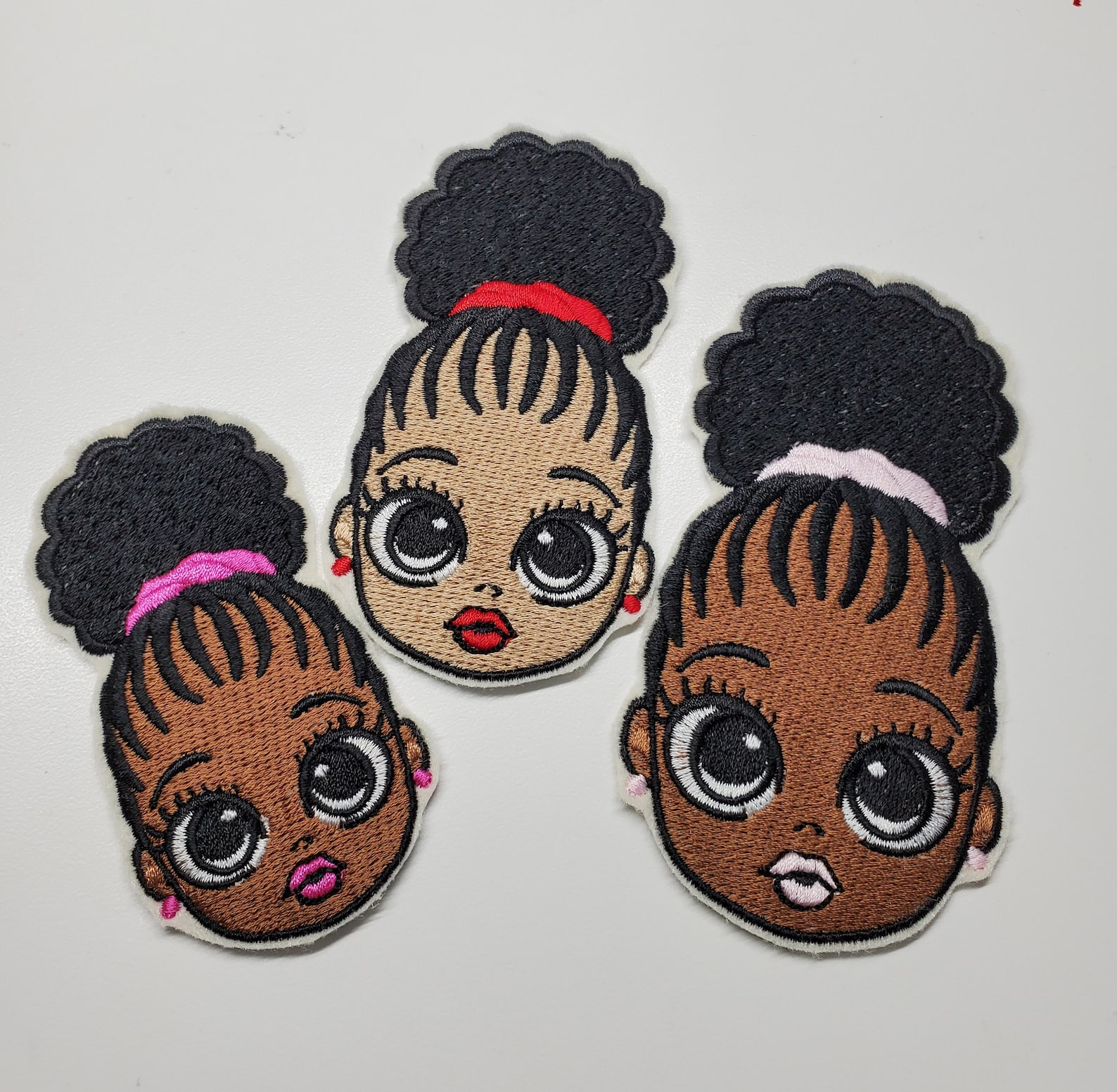 Puff Hair Girls Embroidered Patch - Little Girl Patch - Bossy Girl ...