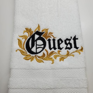 Custom Guest Hand Towel, Be Our Guest Towel, Damask Towel, New Home ...