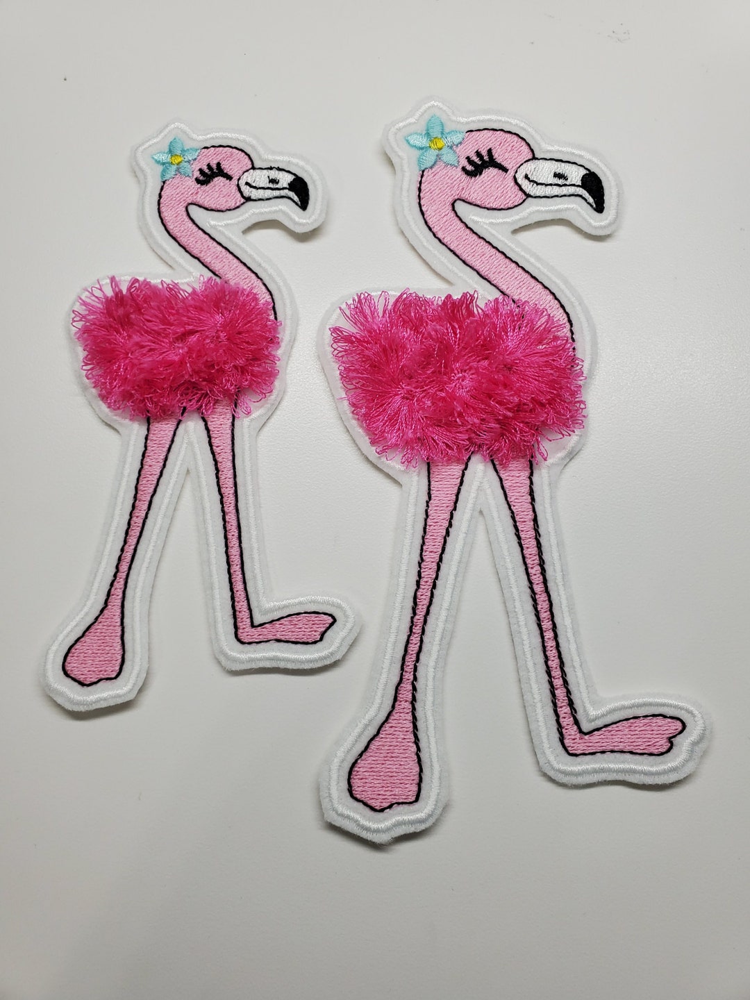 Fringed Flamingo Embroidered Patch - Flamingo Patch - Flamingos - Pink ...