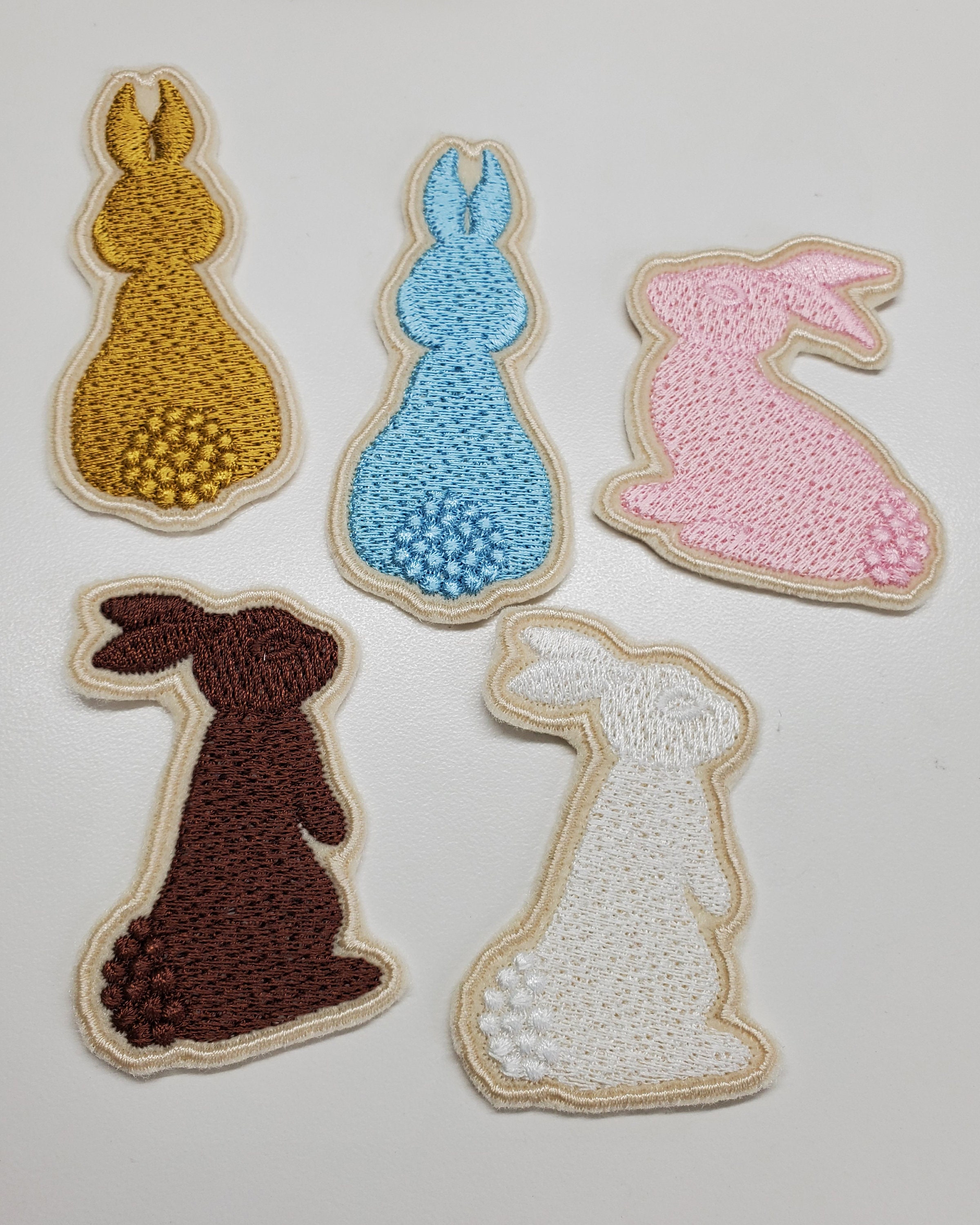 Chocolate Bunny Patch Embroidered Bunnies Easter Bunny - Etsy