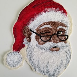 Custom Santa Embroidered Patch - Santa Clause Patch - Santa Embroidery ...