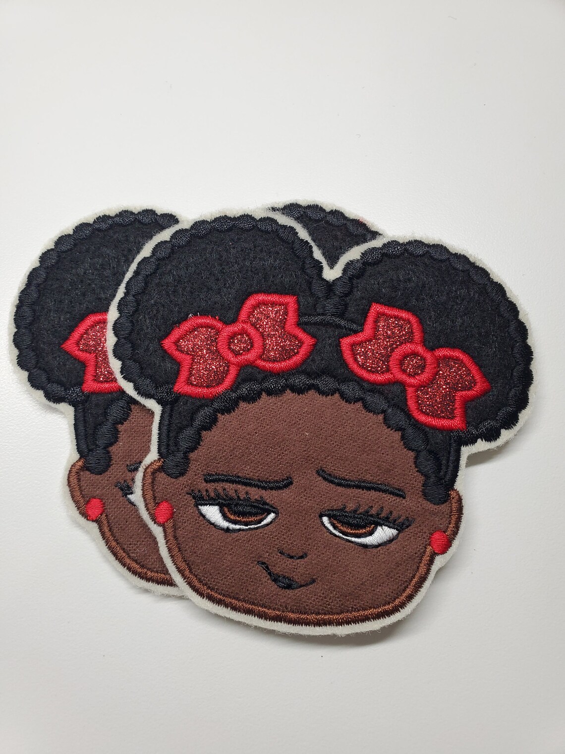 Afro Puffs Embroidered Embroidered Patch - Little Girl Patch - Bossy ...