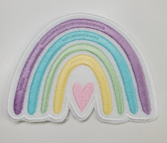 Pastel Rainbow Patch Boho Rainbow Patch Rainbow Heart - Etsy