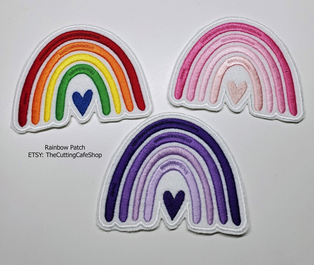 Rainbow Patch - Boho Rainbow Patch - Rainbow Heart Patch - Over the ...
