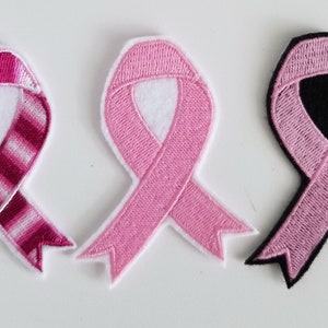 Breast Cancer Embroidered Ribbon Patch Ribbon Embroidery | Etsy