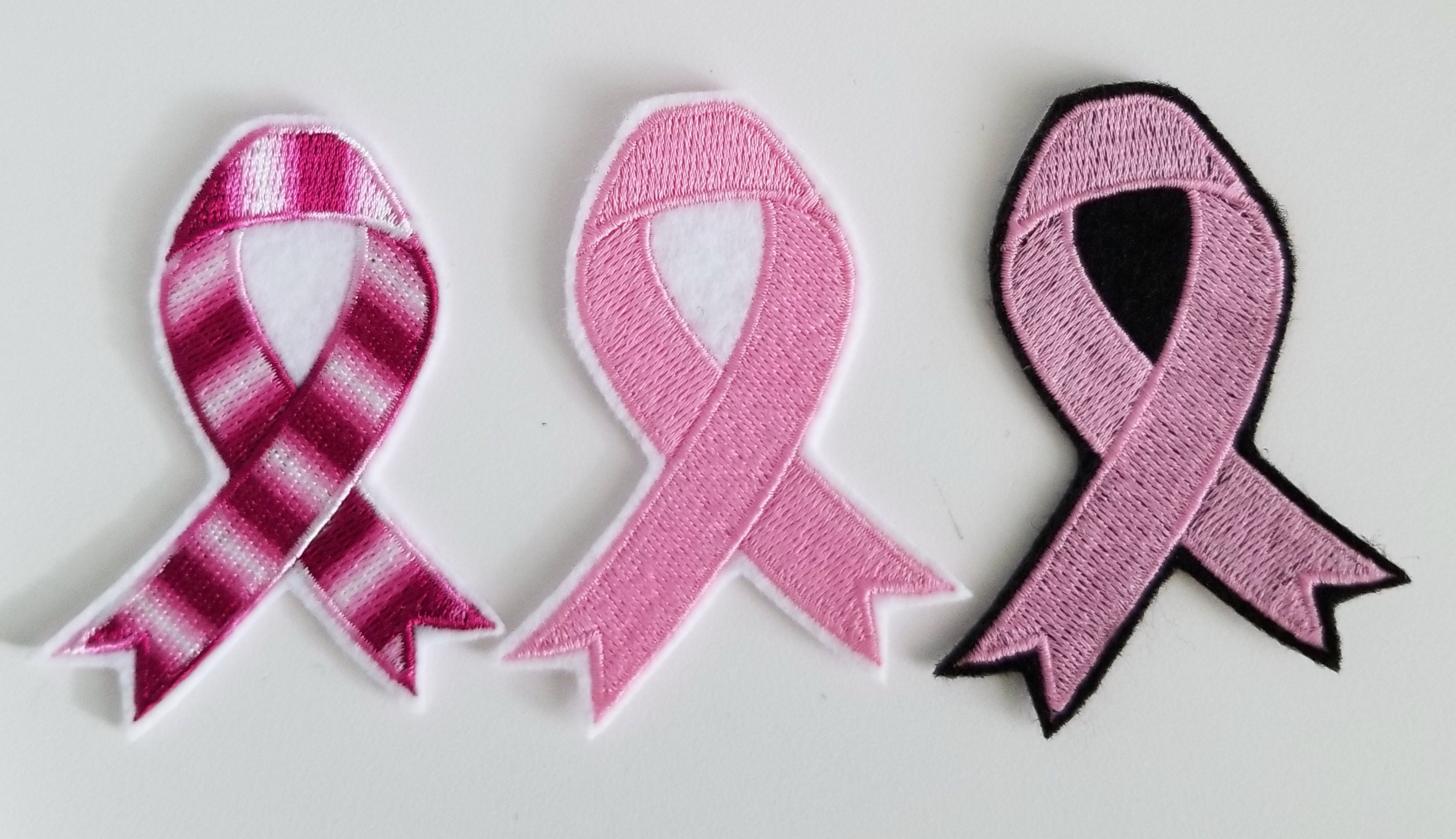 Breast Cancer Embroidered Ribbon Patch - Ribbon Embroidery - Pink ...