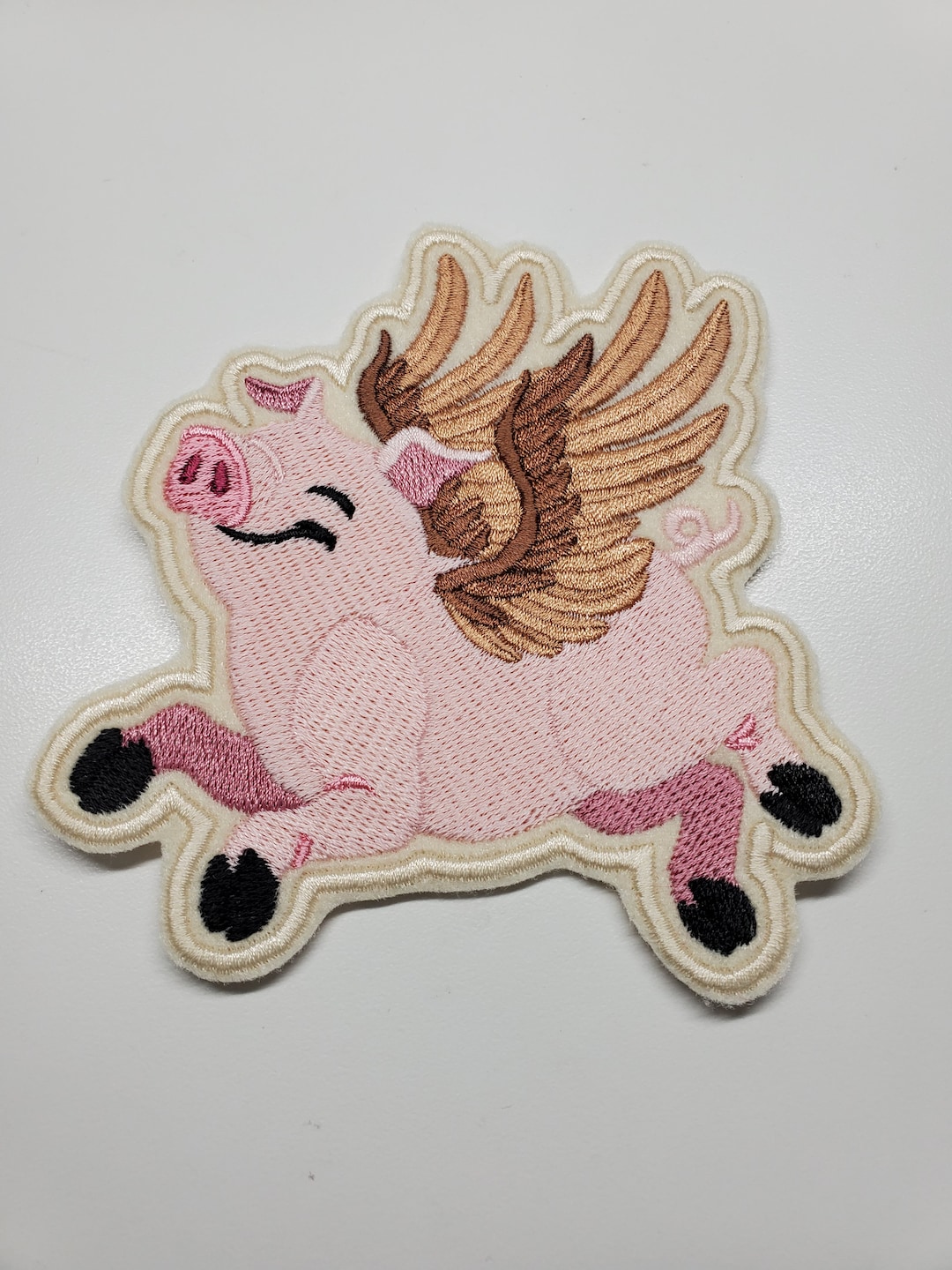 When Pigs Fly Embroidered Patch - Flying Pig - Angel Pig Embroidery ...