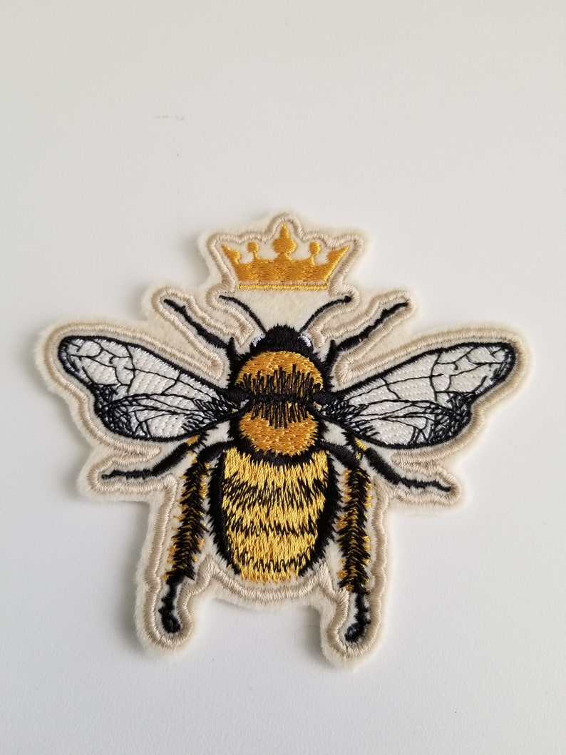 Queen Bee Embroidery Patch felt patches iron-on sew on | Etsy