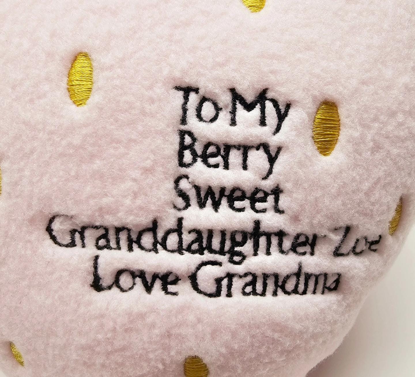 Personalized Strawberry Pillow: Embroidered Fleece Stuffie, Girl Room ...