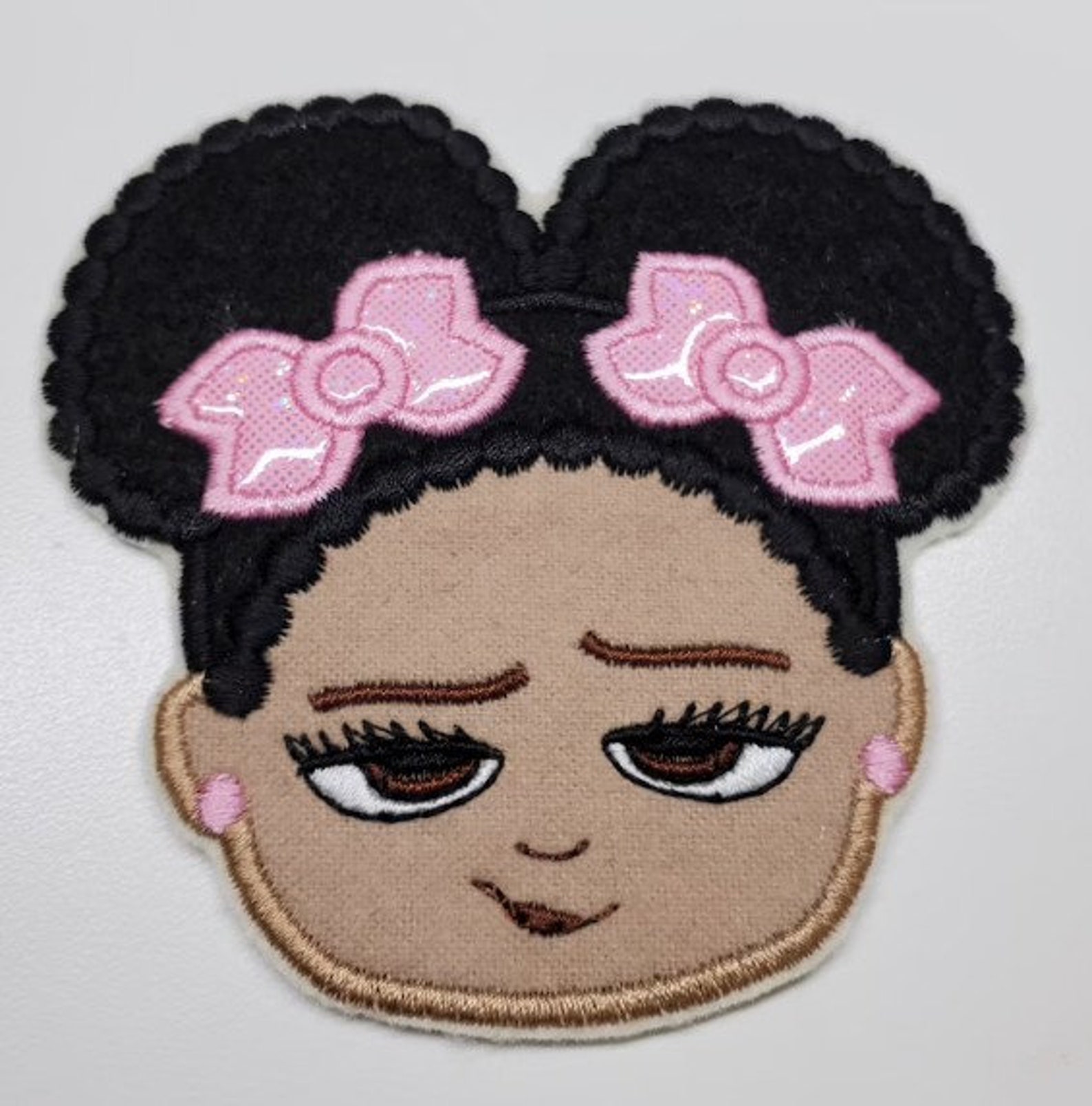 Afro Puffs Embroidered Embroidered Patch - Little Girl Patch - Bossy Girl Patch - African ...