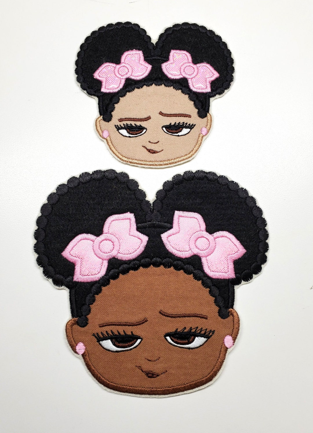 Afro Puffs Embroidered Embroidered Patch - Little Girl Patch - Bossy ...