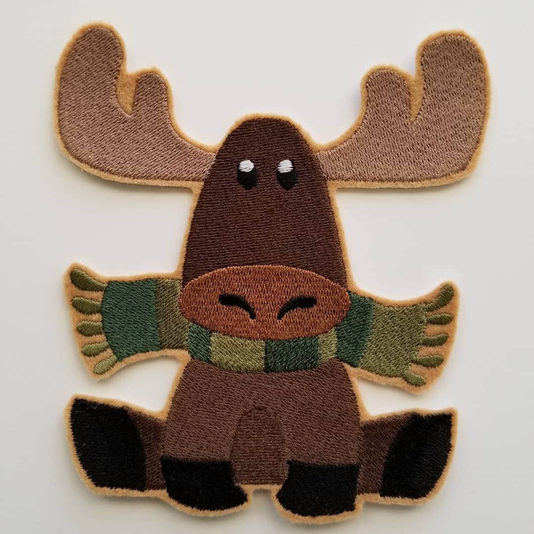 Winter Moose Embroidered Patch - Moose Patch - Moose Embroidery Designs ...