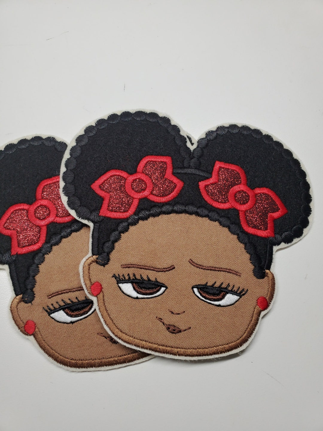 Afro Puffs Embroidered Embroidered Patch - Little Girl Patch - Bossy ...