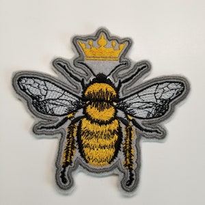 Queen Bee Embroidery Patch - Felt Patches, Sew on Patch, Bee Patches, Queen Bee Embroidery Gifts ...