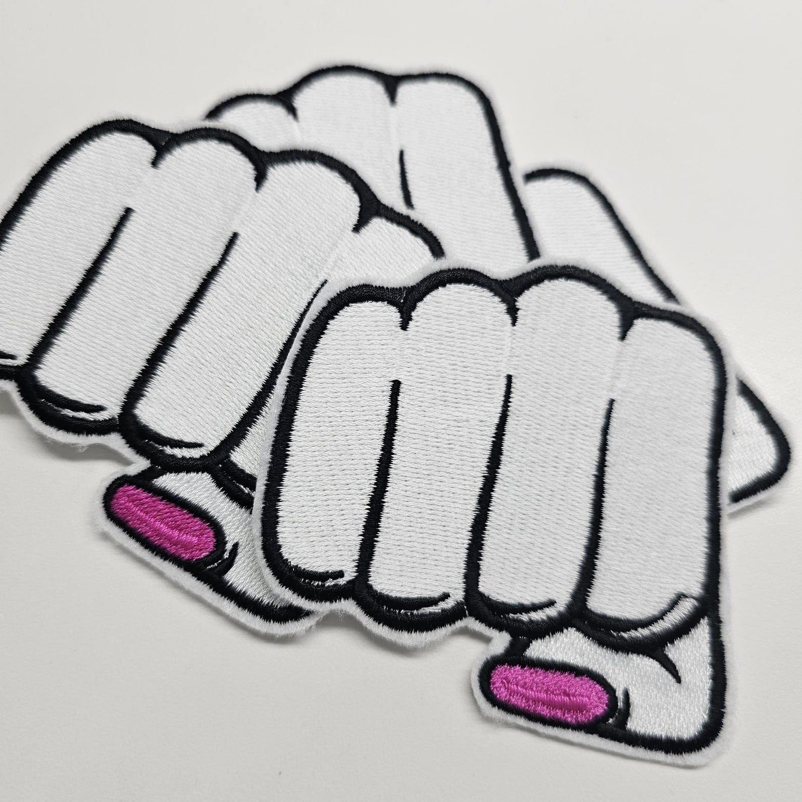 Custom Fist Embroidered Patch - Fist Patches - Finger Patch - Felt ...