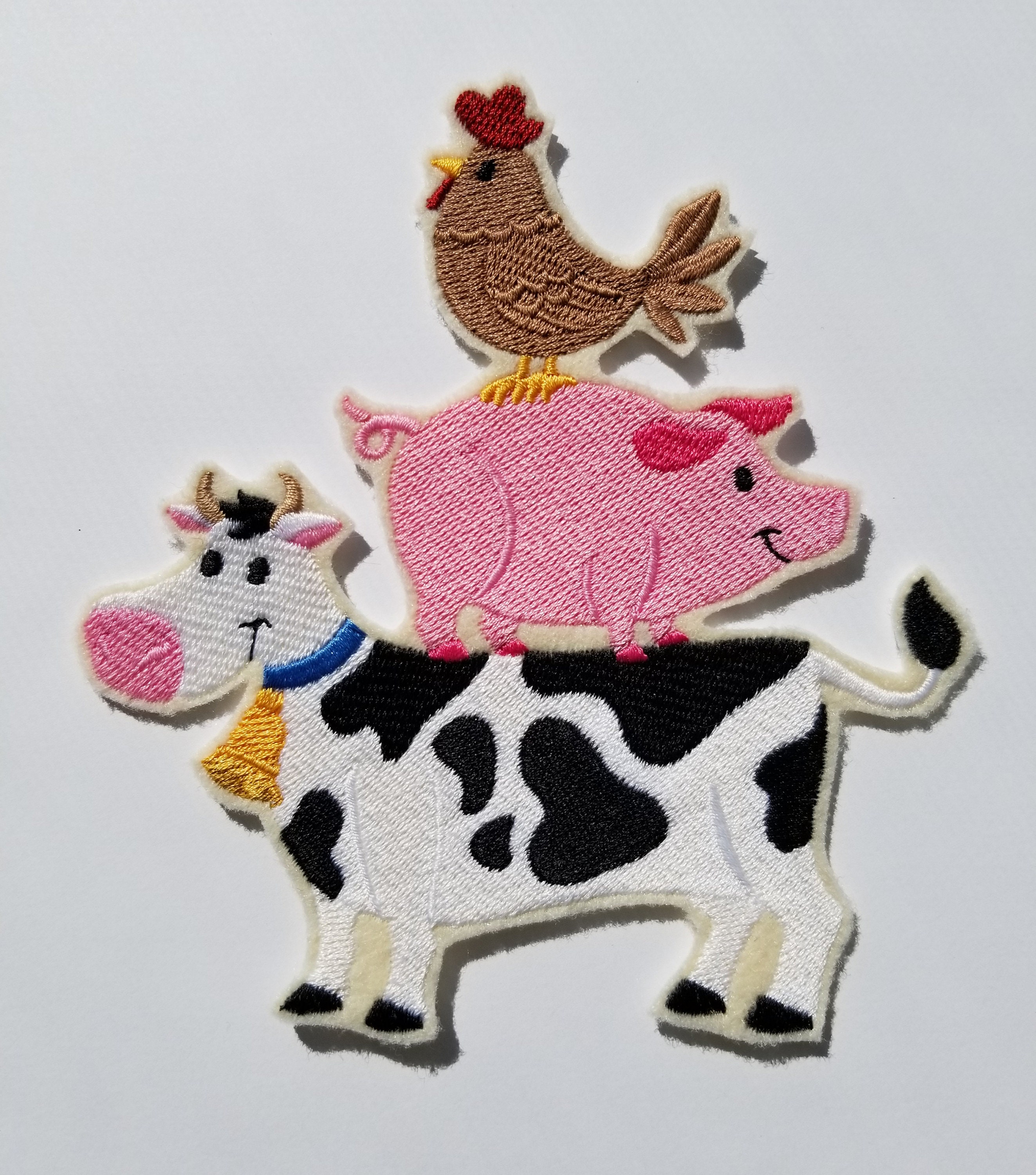 Farm Friends Embroidered Patch animal Patches Cow | Etsy