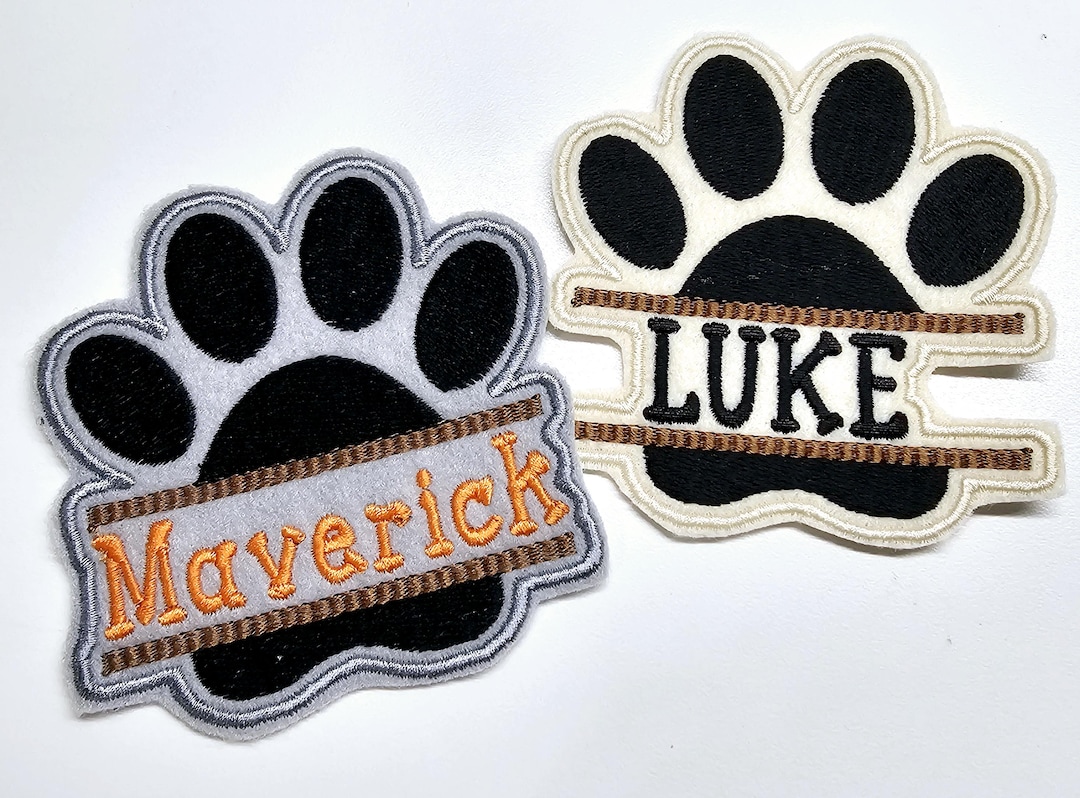 Personalized Dog Paw Patch, Dog Badge, Dog Patch, Custom Dog Name Patch ...