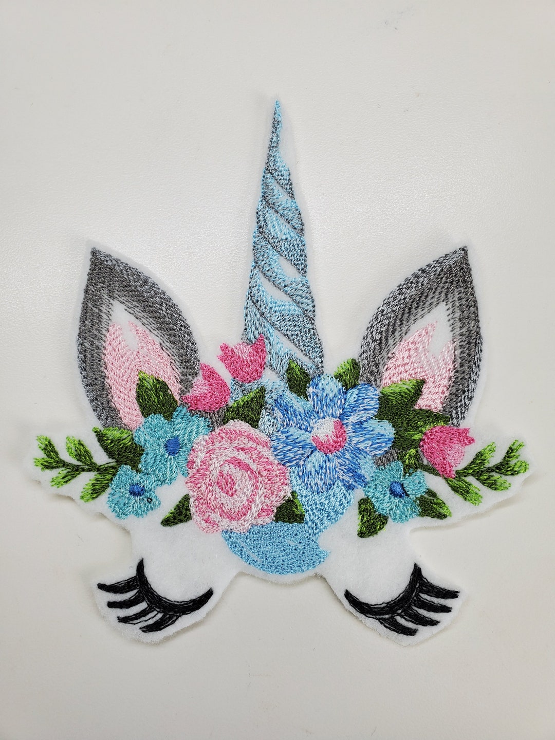 Unicorn Embroidered Patch - Iron on - Sew on - Unicorn Face - Feltie ...