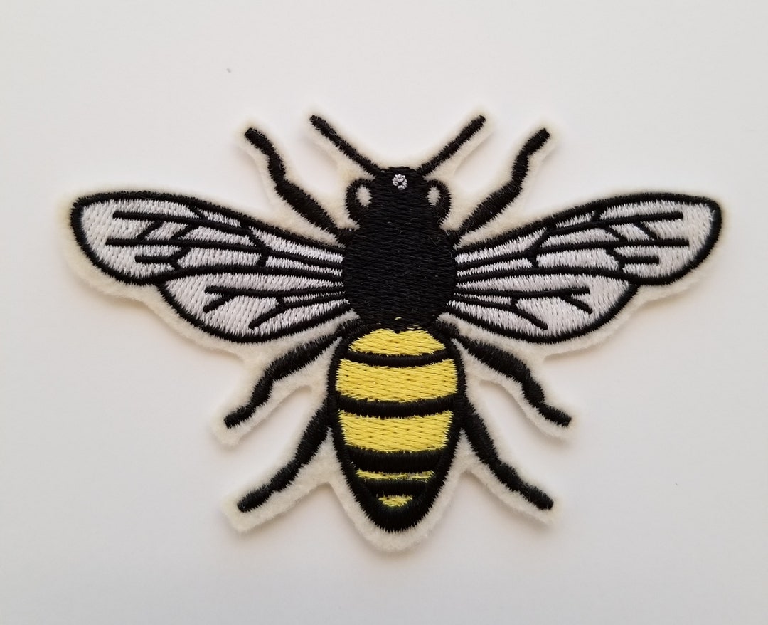 Bee Embroidered Patch - Bee Embroidery Designs -insect Patches - Bee ...