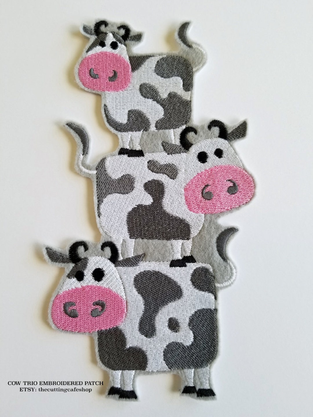 Cow Trio Embroidered Patch - Cow Embroidery Designs -animal Patches ...