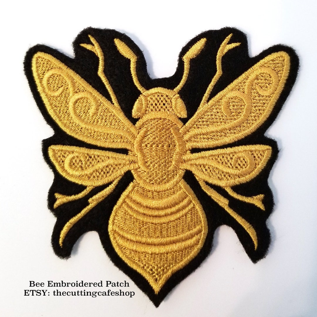 Bee Embroidered Patch Bee Quilt Panel Bee Embroidery - Etsy