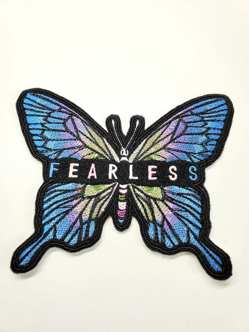 Large Fearless Butterfly Patch - Butterfly Patch - Butterfly Embroidery ...