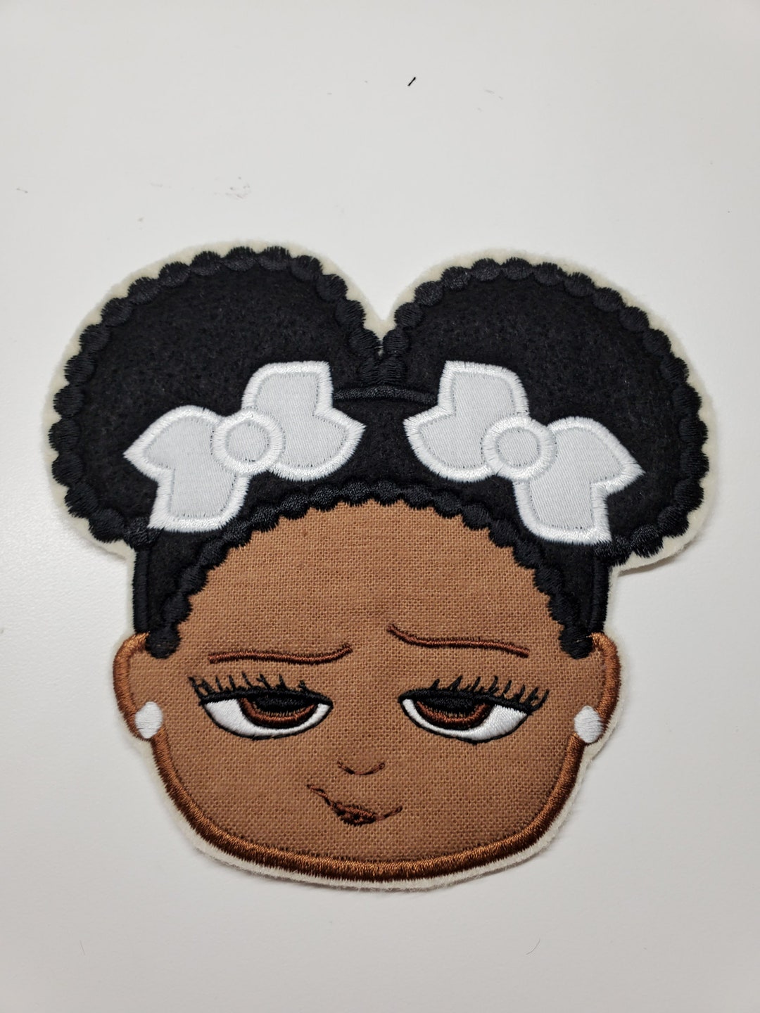 Afro Puffs Embroidered Embroidered Patch - Little Girl Patch - Bossy ...