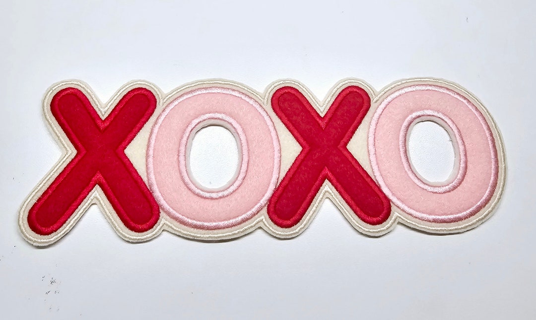 Large XOXO Applique Patch - XOXO - Valentine's Day Patch - XOXO Embroidery - Large Love Patch ...