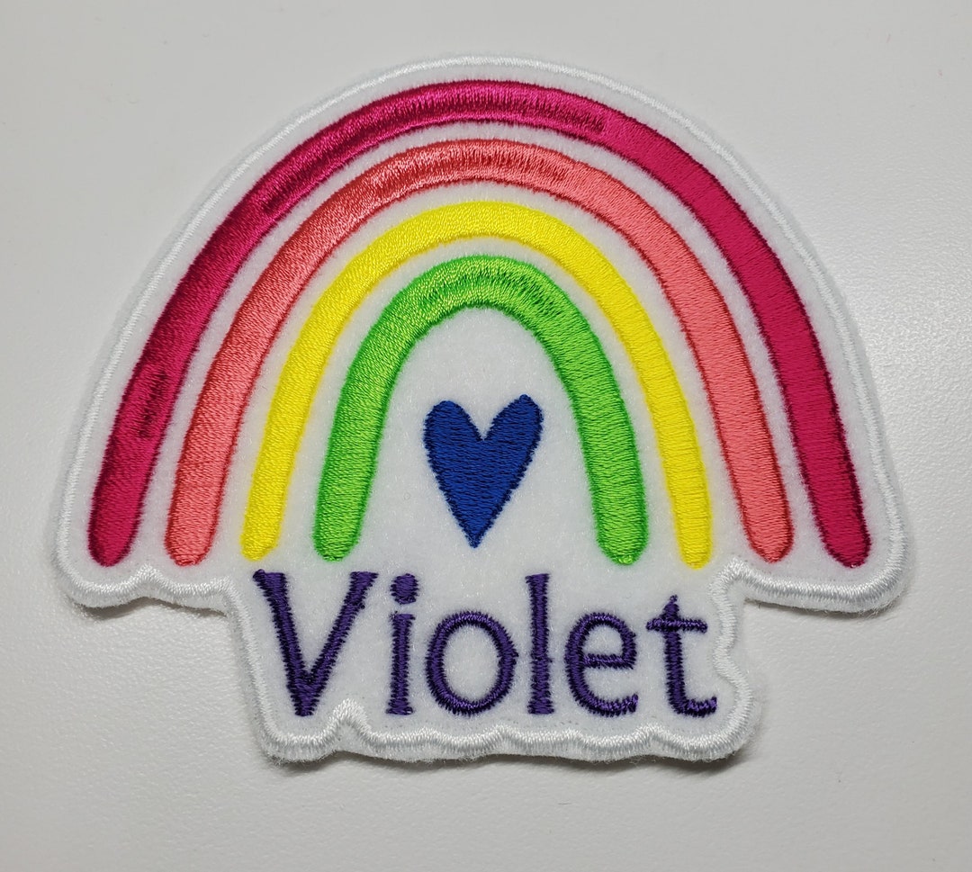 Personalized Rainbow Patch - Bright Rainbow Patch - Rainbow Heart Patch ...