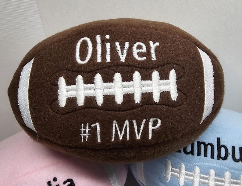 Personalized Embroidered Football Stuffie: Fleece Sports Pillow - Etsy