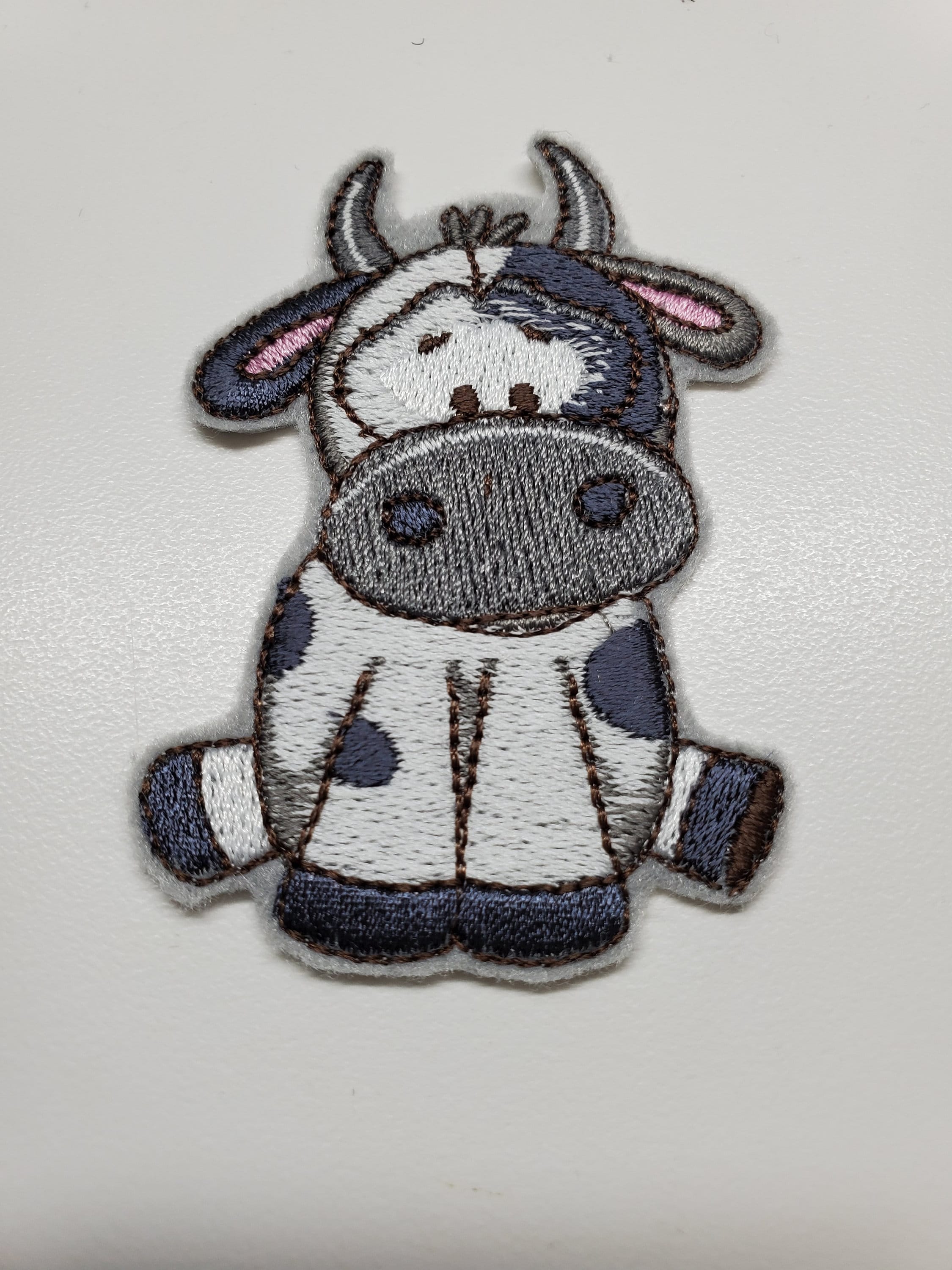 Cow Embroidery Patch - Felt Patches, Ironon, Sew on Patch, Sewing Patch ...
