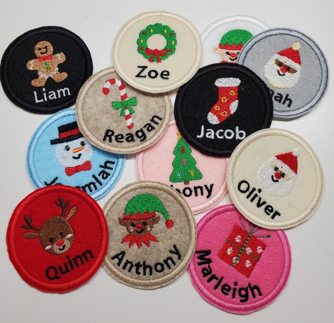 Christmas Personalized Embroidered Patches, Name Badge, Backpack ...