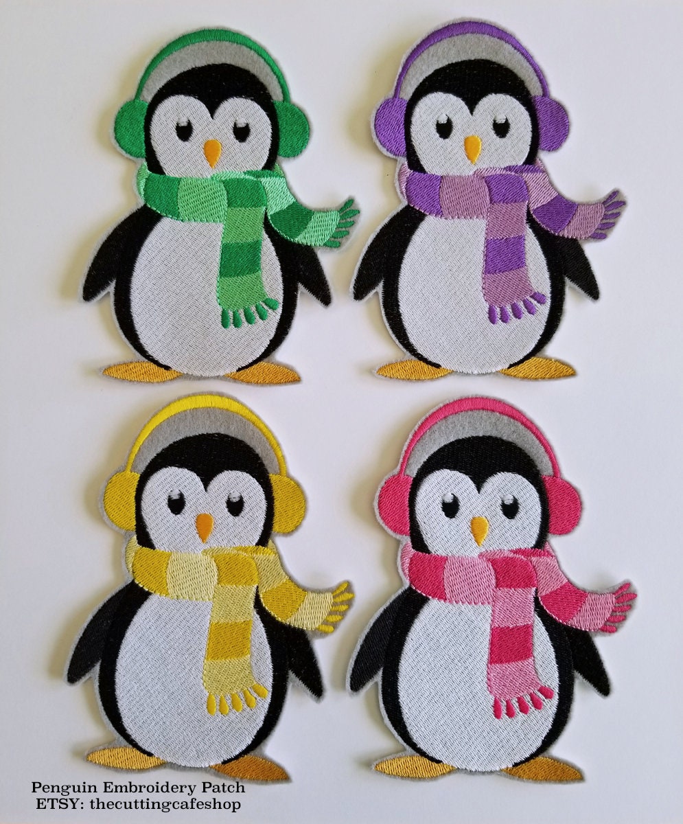 Penguin Embroidered Patch penguin Patches Winter Penguin | Etsy