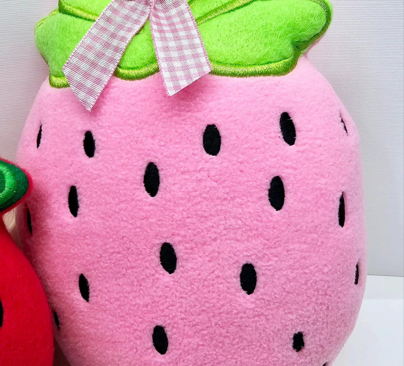 Personalized Strawberry Pillow: Embroidered Fleece Stuffie, Girl Room ...