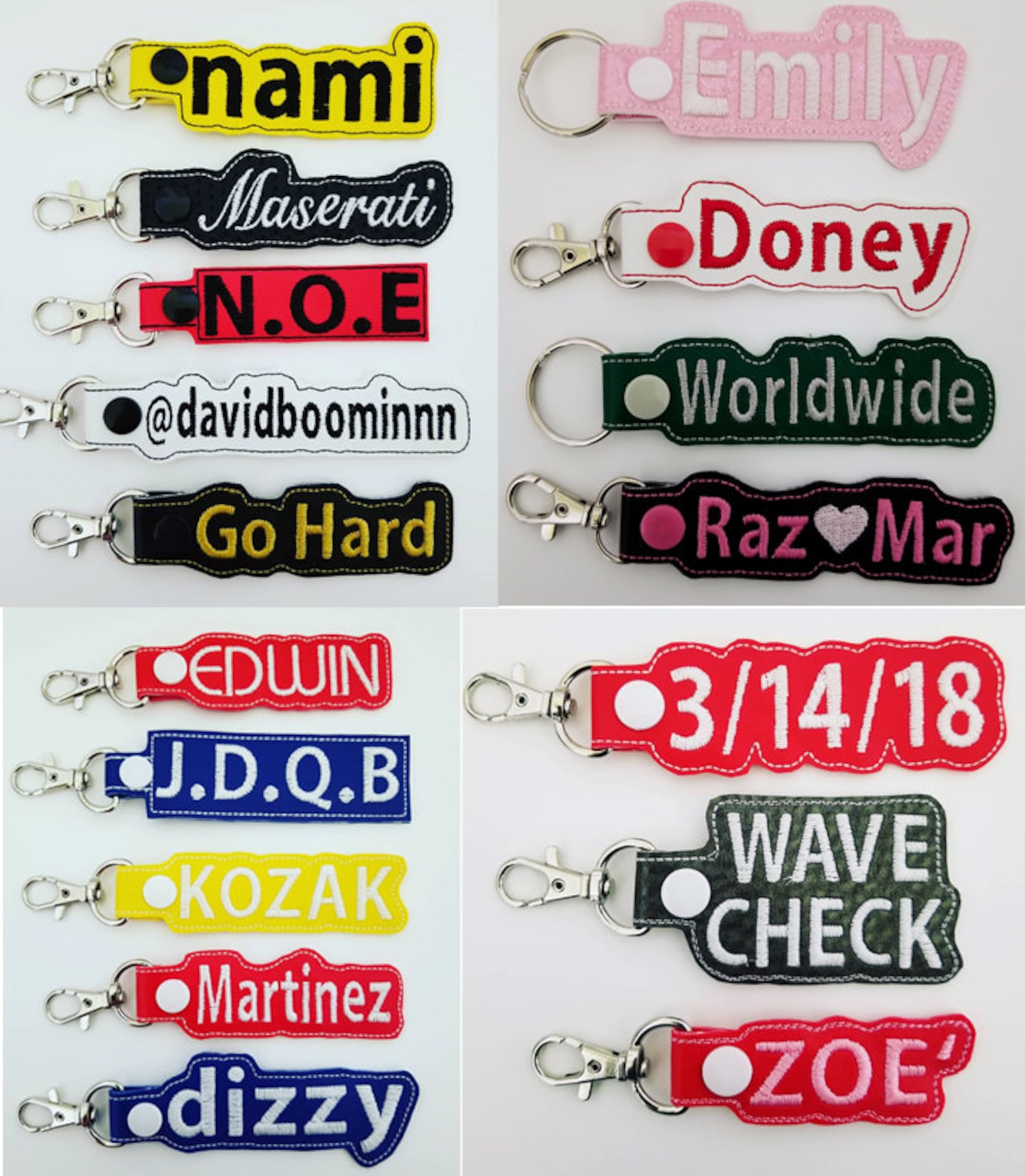 Personalized Custom Embroidered Keychain Keyfob Backpack - Etsy