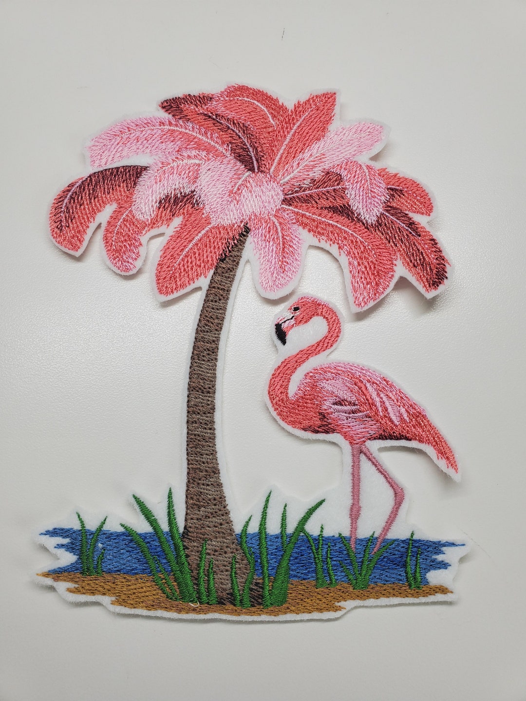 Pink Flamingo Embroidered Patch -flamingo Patch - Flamingo Embroidery ...