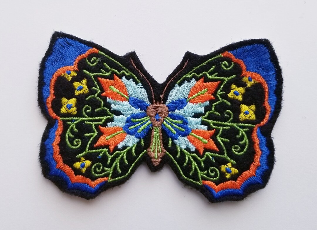 Butterfly Embroidered Patch - Insect Patches - Butterfly Embroidery ...