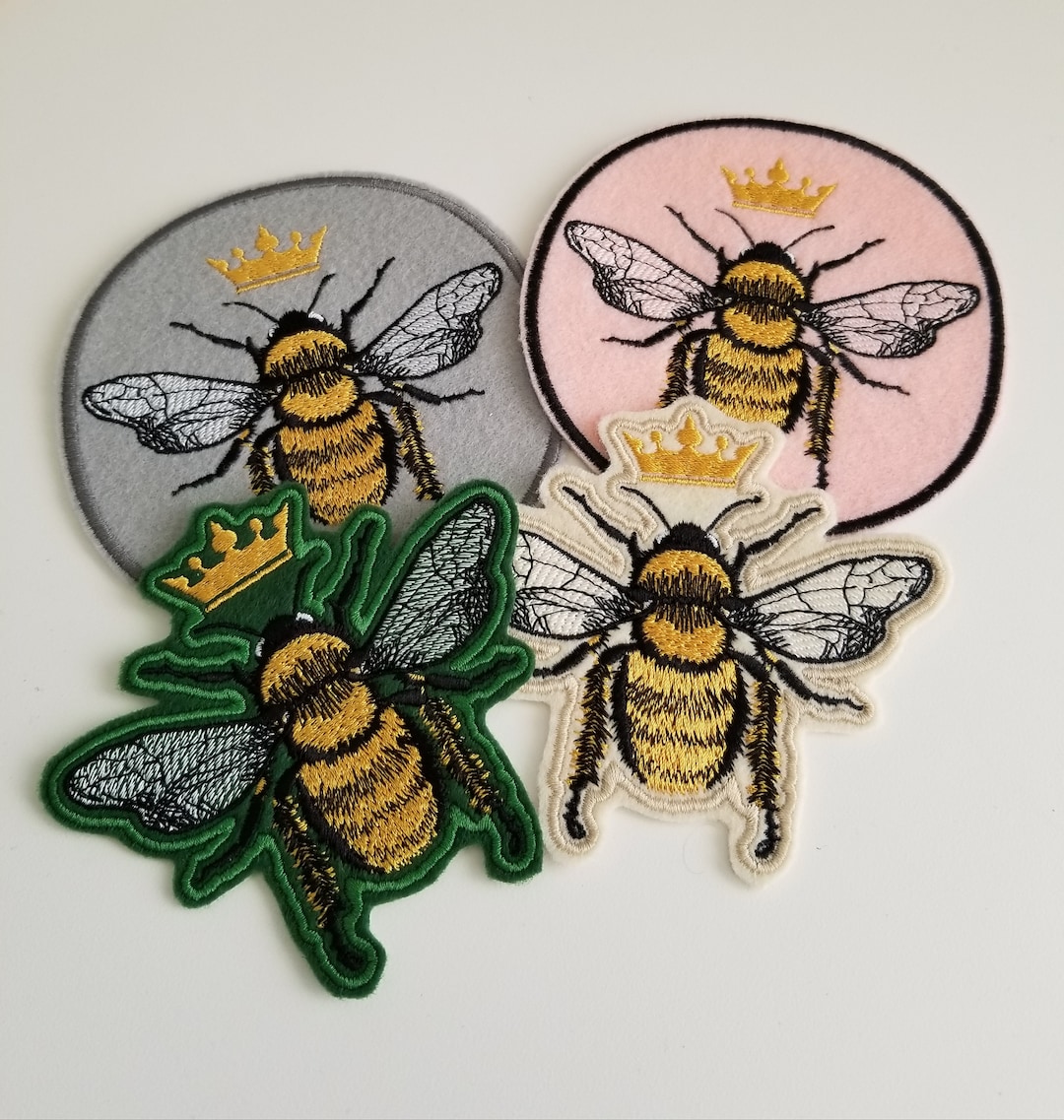 Queen Bee Embroidery Patch - Felt Patches, Sew on Patch, Bee Patches ...