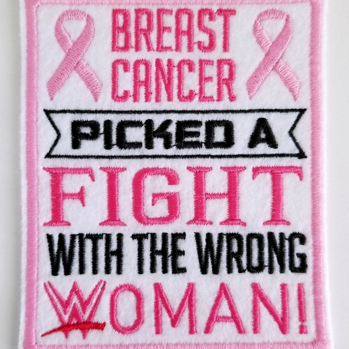 Breast Cancer Embroidered Patch Cancer Embroidery Pink - Etsy