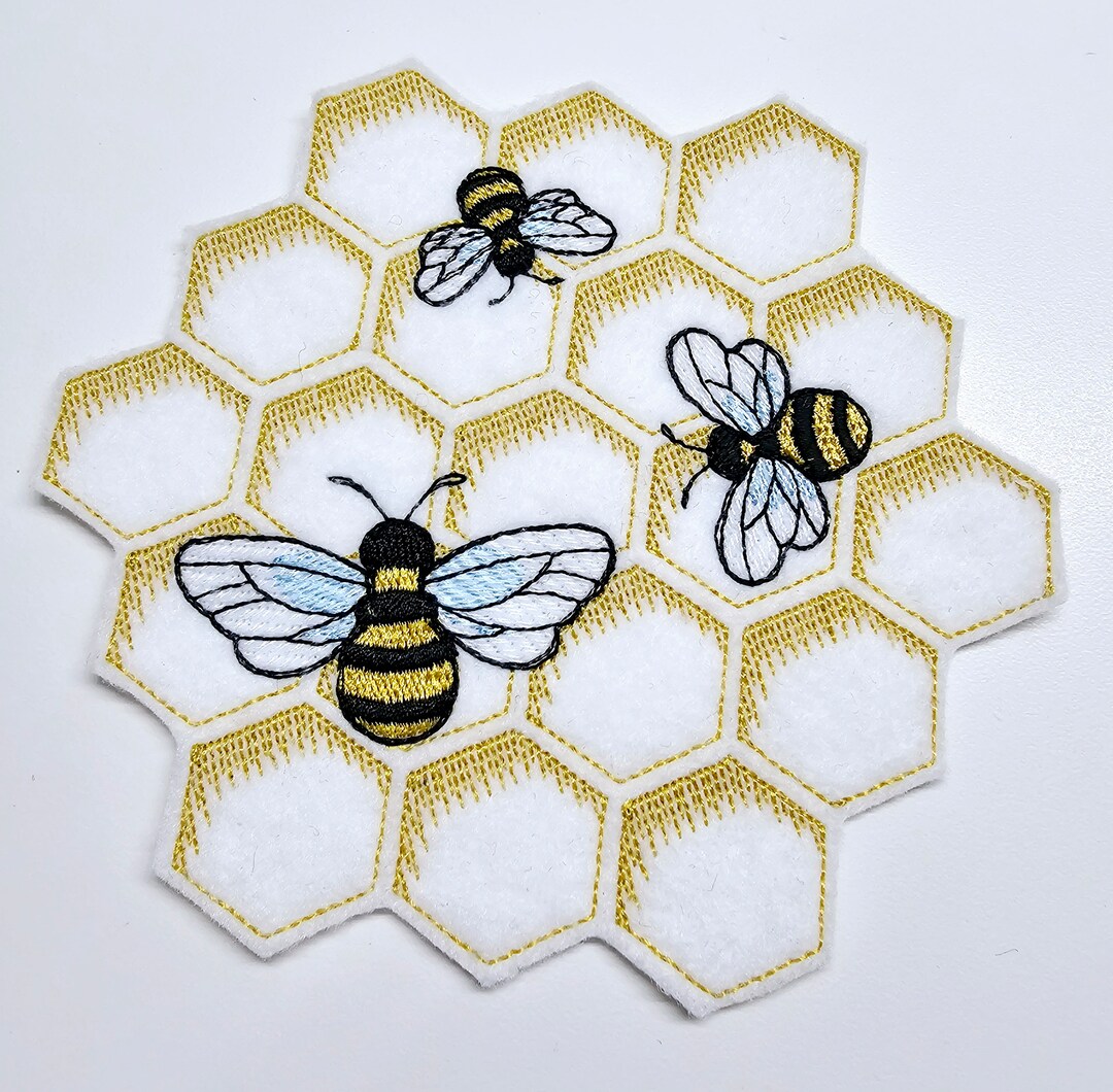 Honeybee Patch - Honeybee Embroidery - Queen Bee Patch - Bee Embroidery ...
