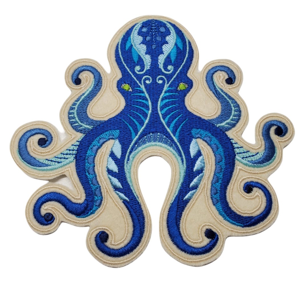 Funky Octopus Embroidered Patch - Under the Sea Patches - Sea ...