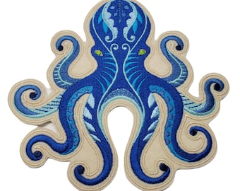 Octopus Embroidered Patch Under the Sea Patches Sea | Etsy