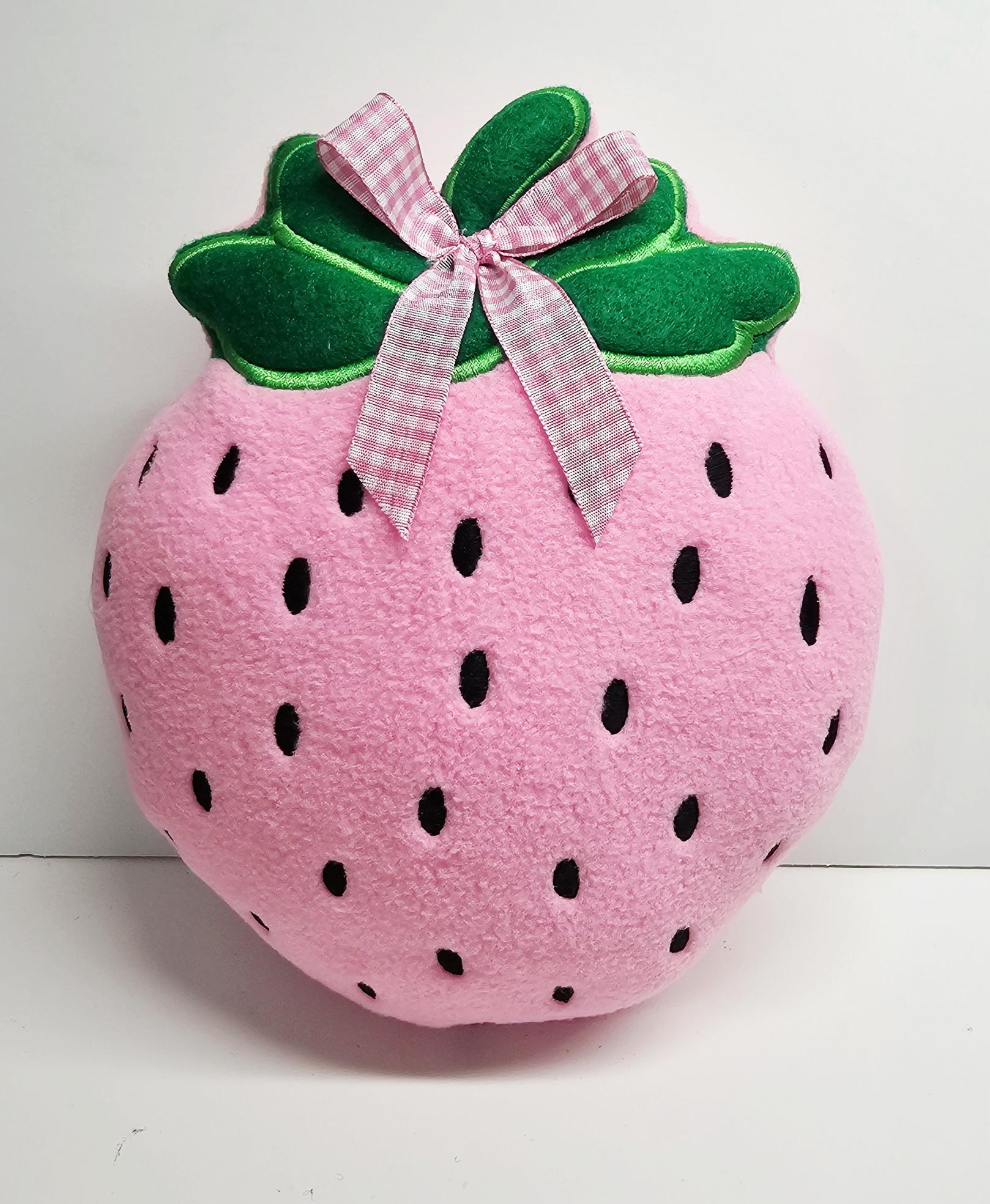 Personalized Strawberry Pillow: Embroidered Fleece Stuffie, Girl Room ...
