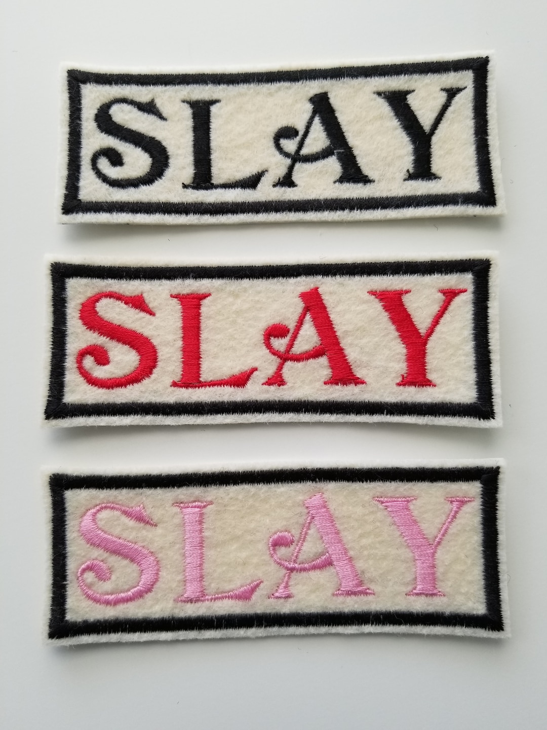 Custom SLAY Stickdatei Patch - Filz Patches, Ironon, Aufnäher, Aufnäher ...