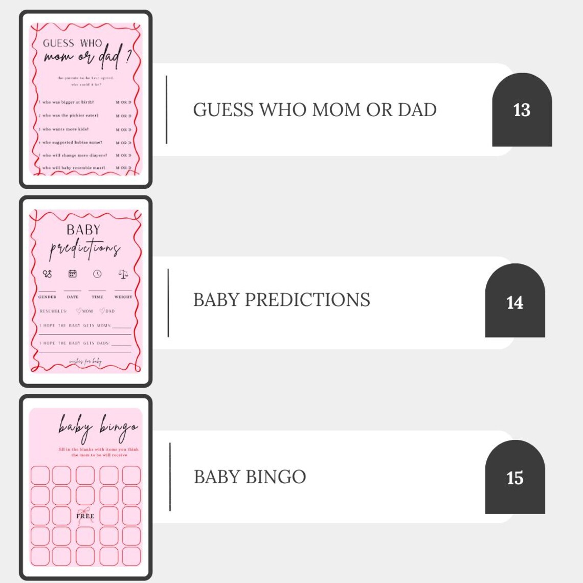 Pink Baby Shower Game Bundle: 16 Fun Games (editable Template) - Etsy