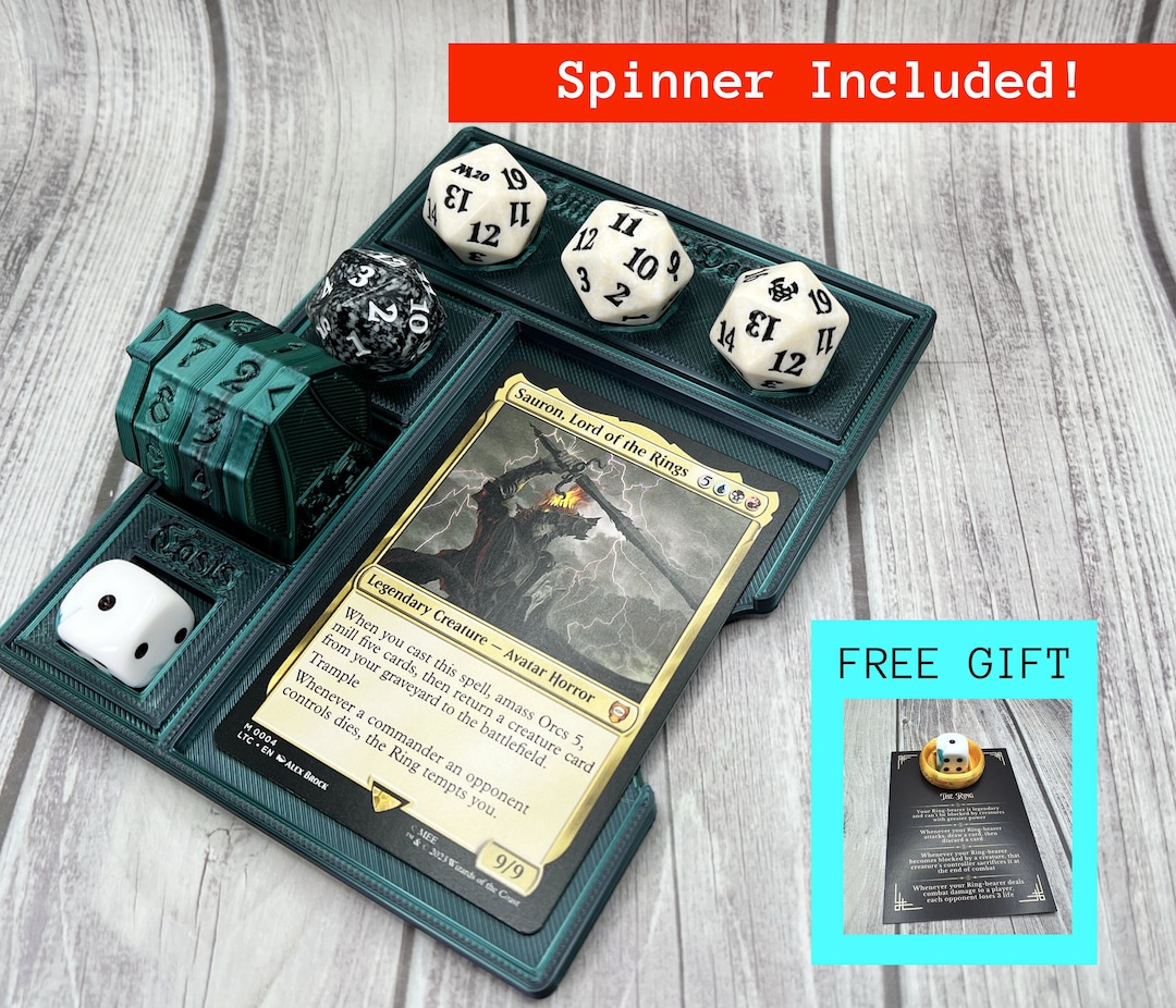 MTG Command Zone Tray With Life Spinner 3D Printed EDH Commander Tray ...