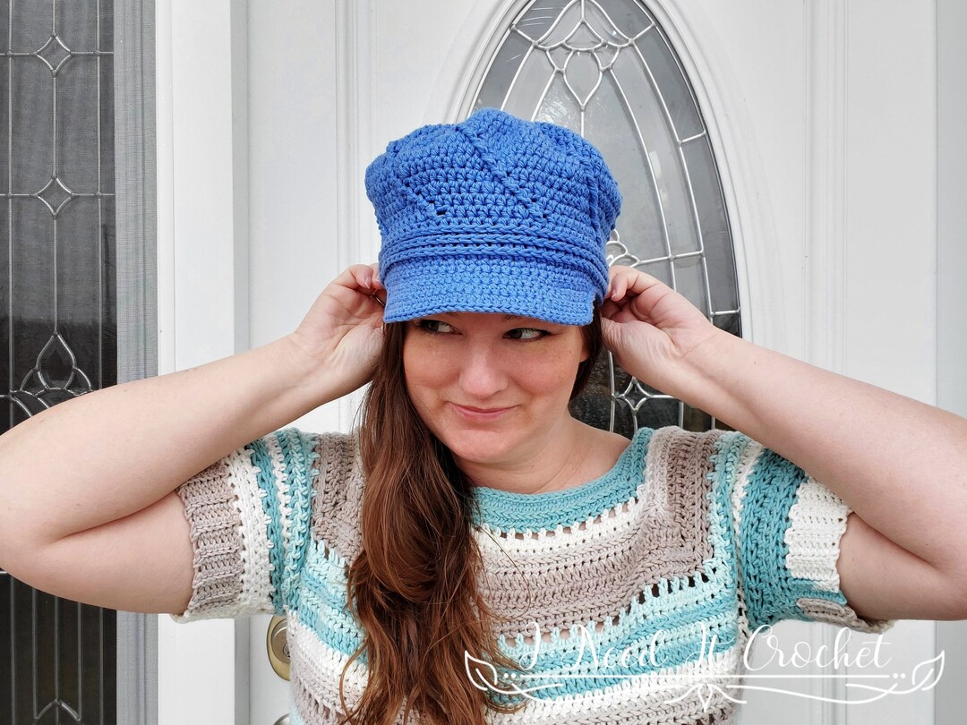 Crochet Hat Pattern, Crochet Newsboy Hat Pattern, Crochet Hat Pattern ...