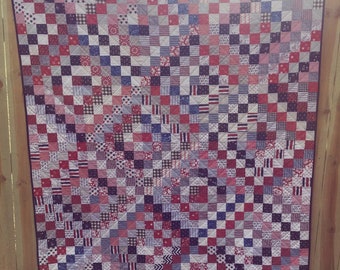 Red white blue quilt | Etsy